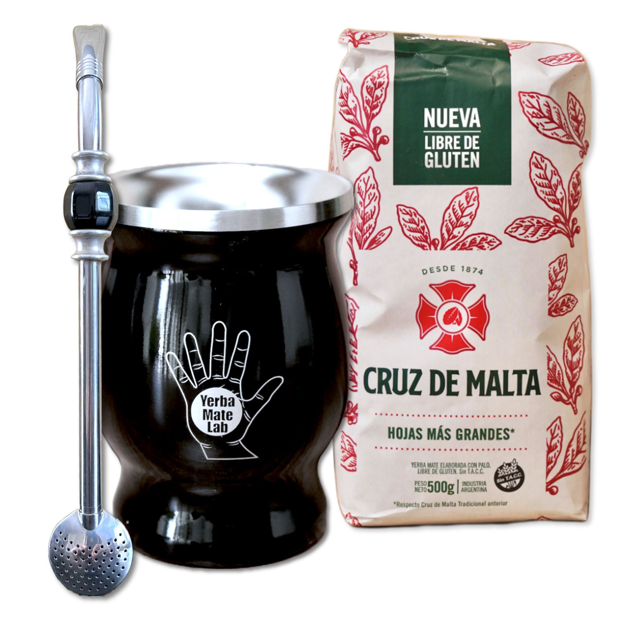 Beginner's Yerba Mate Kit - Stainless Steel Gourd, Bombilla & Yerba ...